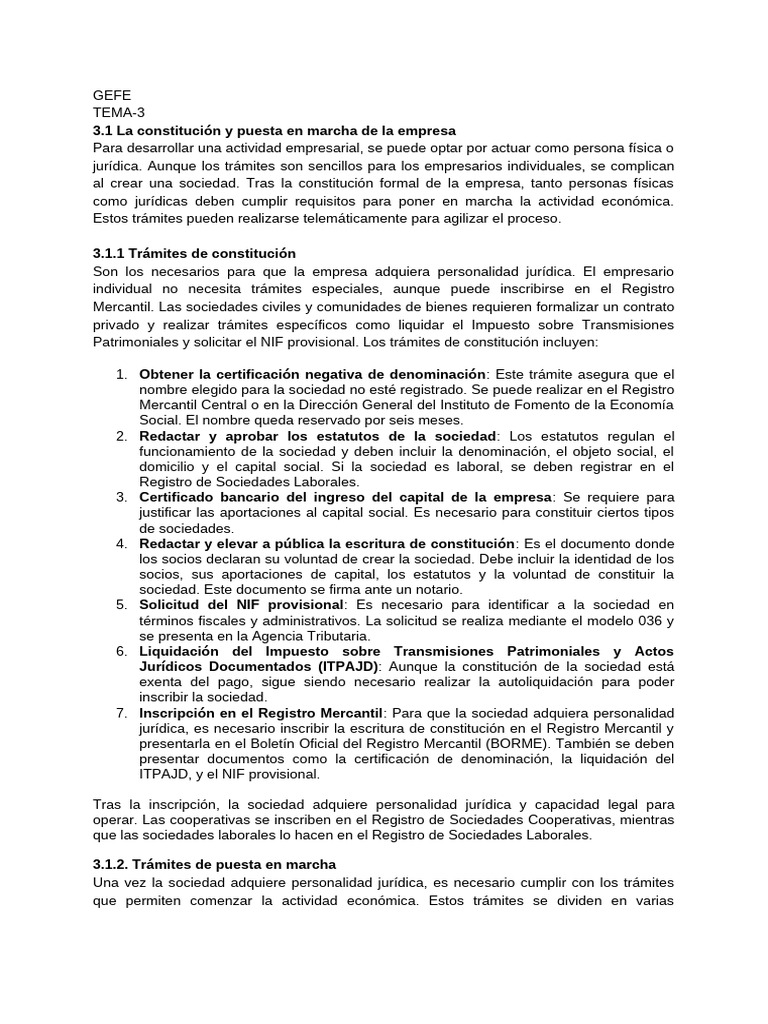 GEFE Tema 3 | PDF | Insolvencia | Impuestos