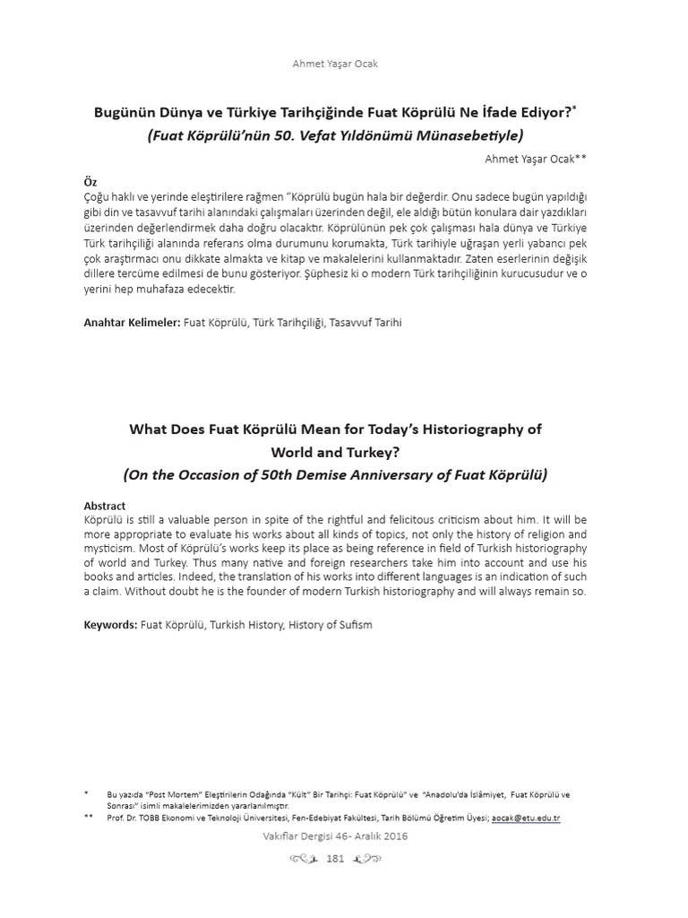 Bug__n__n D__nya ve T__rkiye Tarih__i__inde Fuat K__pr__l__ Ne __fade Ediyor (Fuat K__pr__l ...
