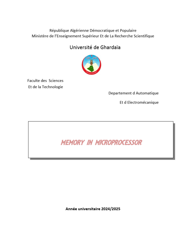 The Memory Presented In The Microprocessor Pdf Random Access Memory Computer Data Storage