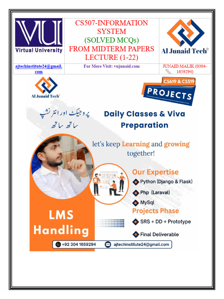 Cs507 Midterm Solved Mcqs by Junaid Malik | PDF | System | Decision Support System