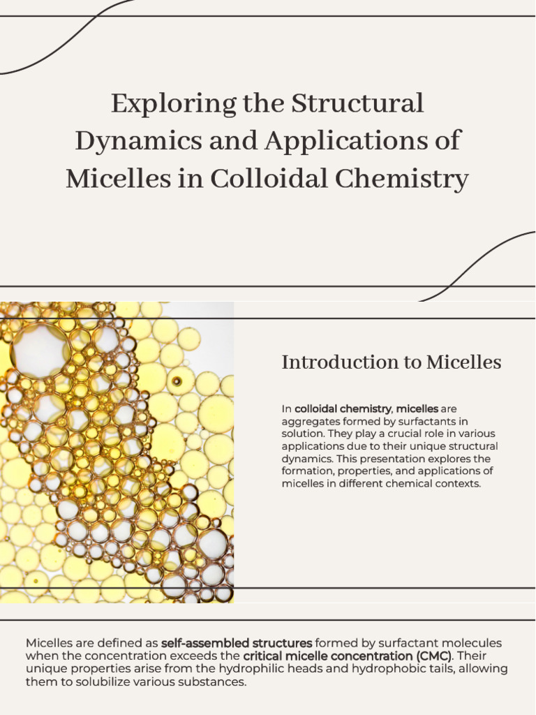 Slidesgo Exploring The Structural Dynamics and Applications of Micelles ...