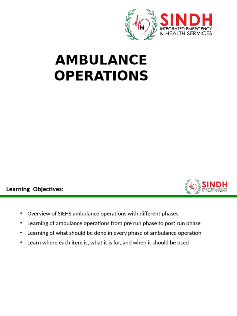 Ambulance Operations | PDF | Ambulance | Emergency Medical Technician