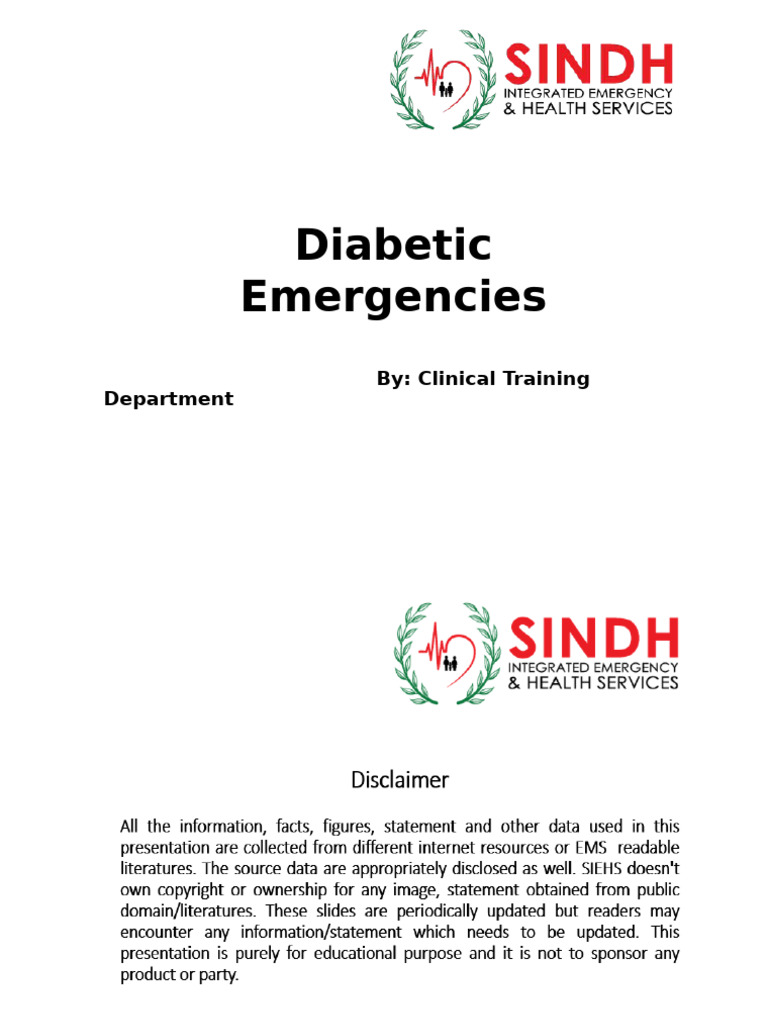Diabetic Emergencies | PDF | Diabetes | Hyperglycemia