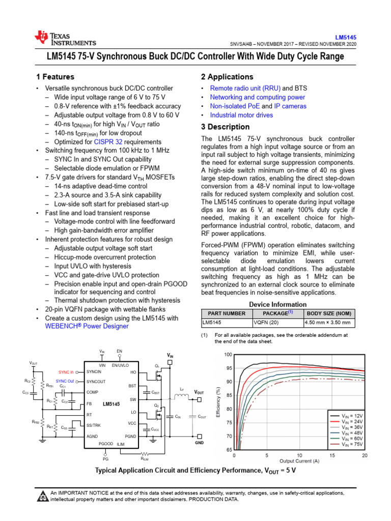 LM 5145 | PDF | Field Effect Transistor | Mosfet