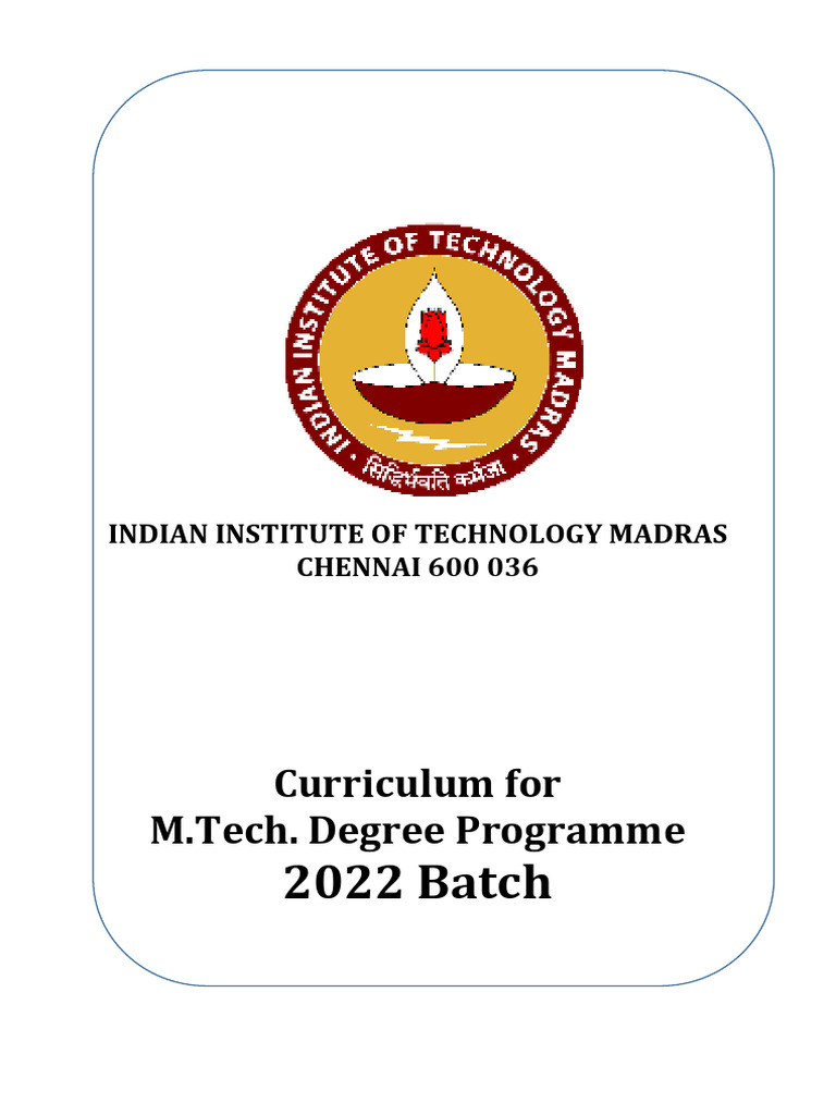2022 Batch M.Tech. - Curriculum | PDF | Aerodynamics | Fluid Dynamics