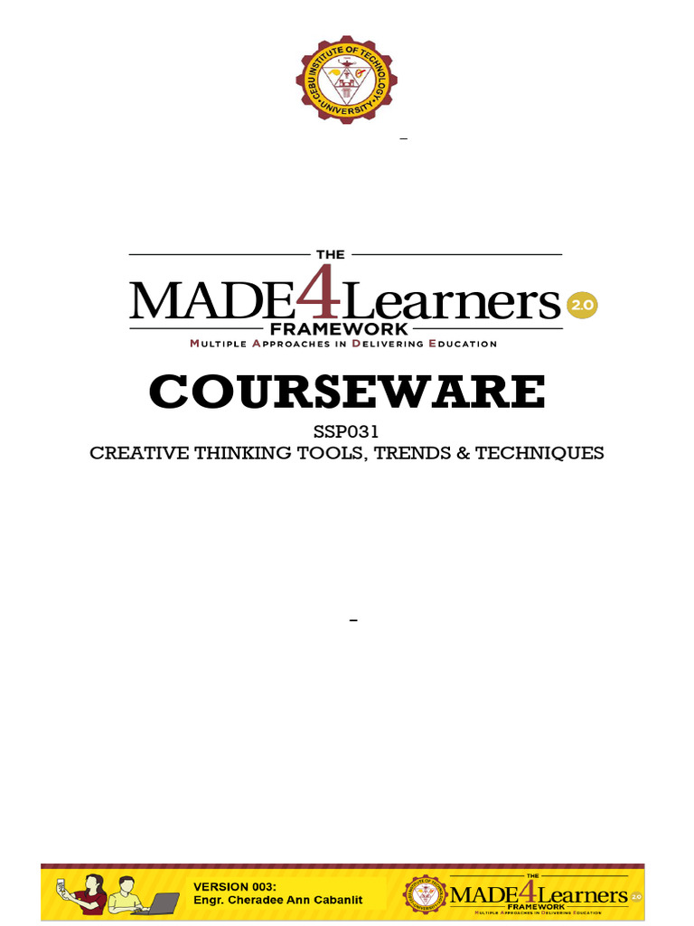 006 Courseware SSP031 CTT | PDF | Thought | Creativity