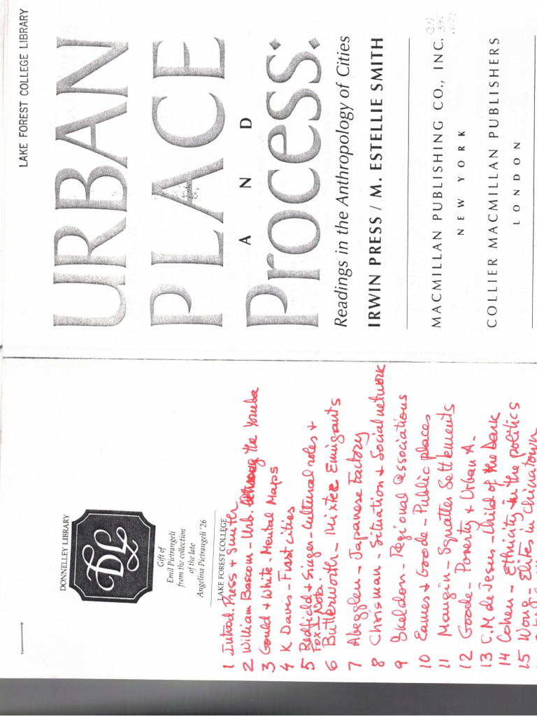 Irving Press y M. Estelle Smith. Urban Place and Process (3 Caps.) | PDF