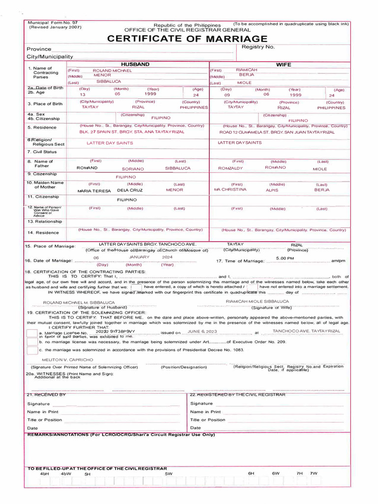 Certificate of Marriage | PDF | Kinship And Descent | Social Institutions