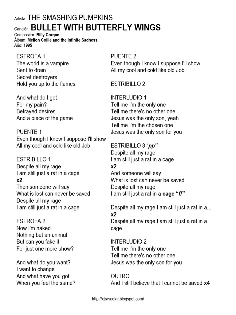 Smashing Pumpkins "Bullet" Lyrics Analysis | PDF