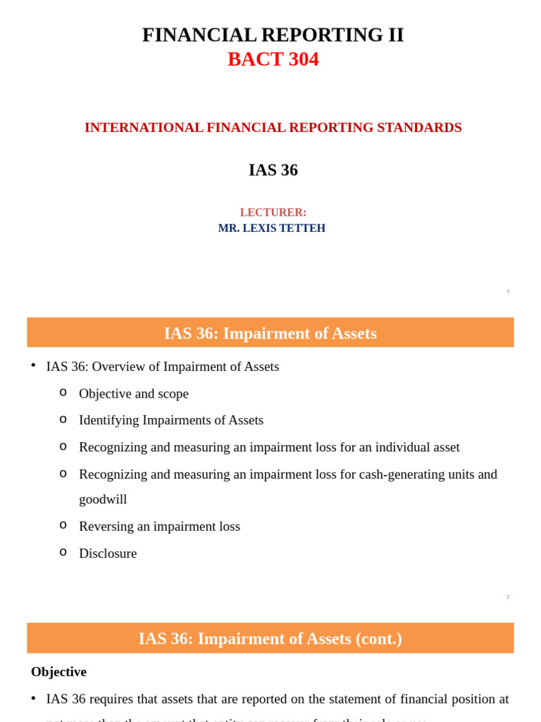 Ias 36 Impairment 2021 | PDF | Goodwill (Accounting) | Book Value