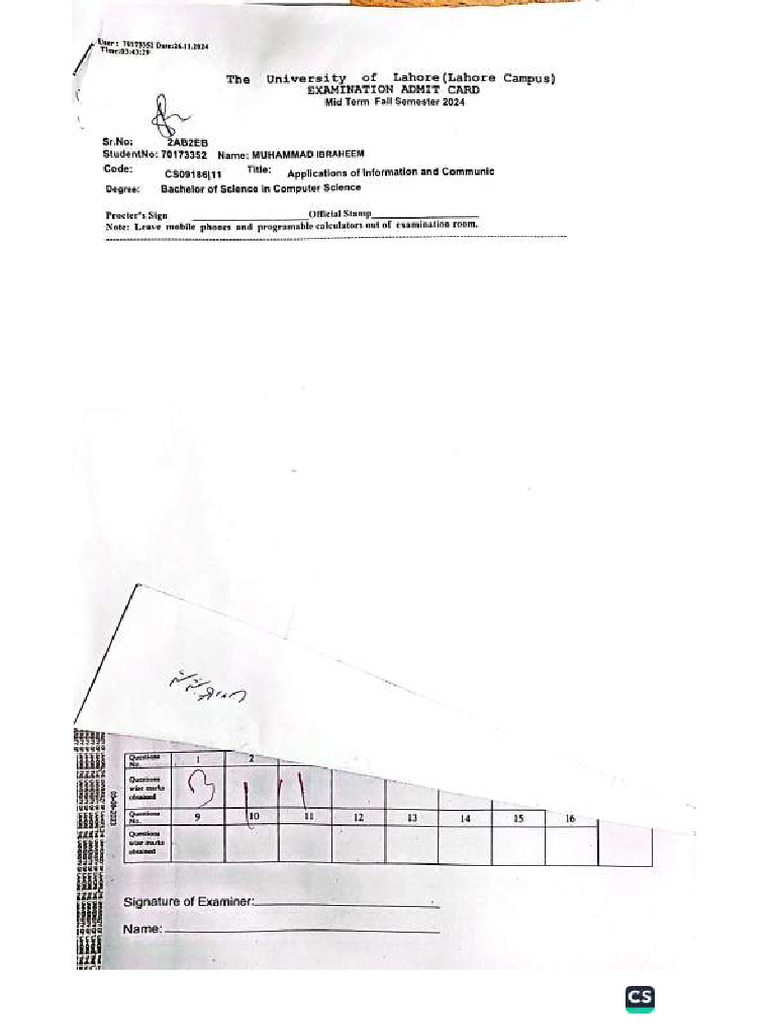 AICT-1S Worst Mid Exam | PDF