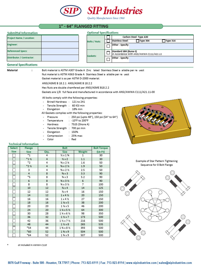 Class 125 Flange Packs | PDF | Screw