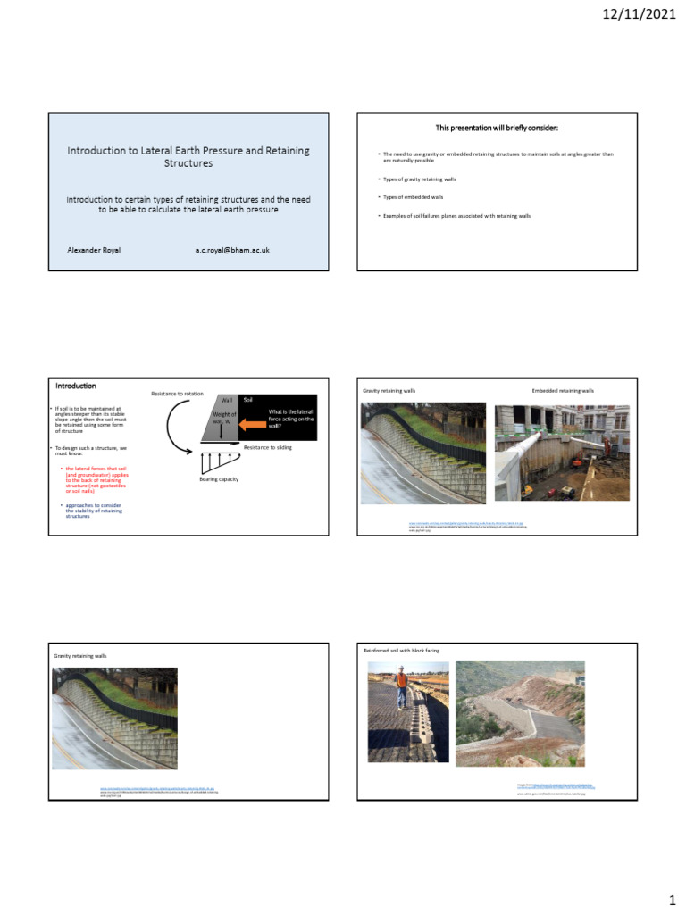 Geo Eng 2 - 2021-22 - Retain Struct - 1 | PDF | Soil Science | Civil Engineering