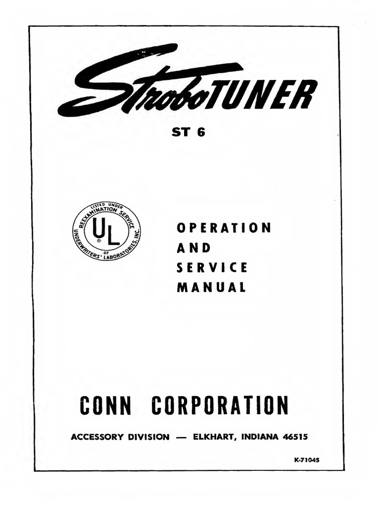 ST-6 Strobotuner Operation Guide | PDF | Pitch (Music) | Piano