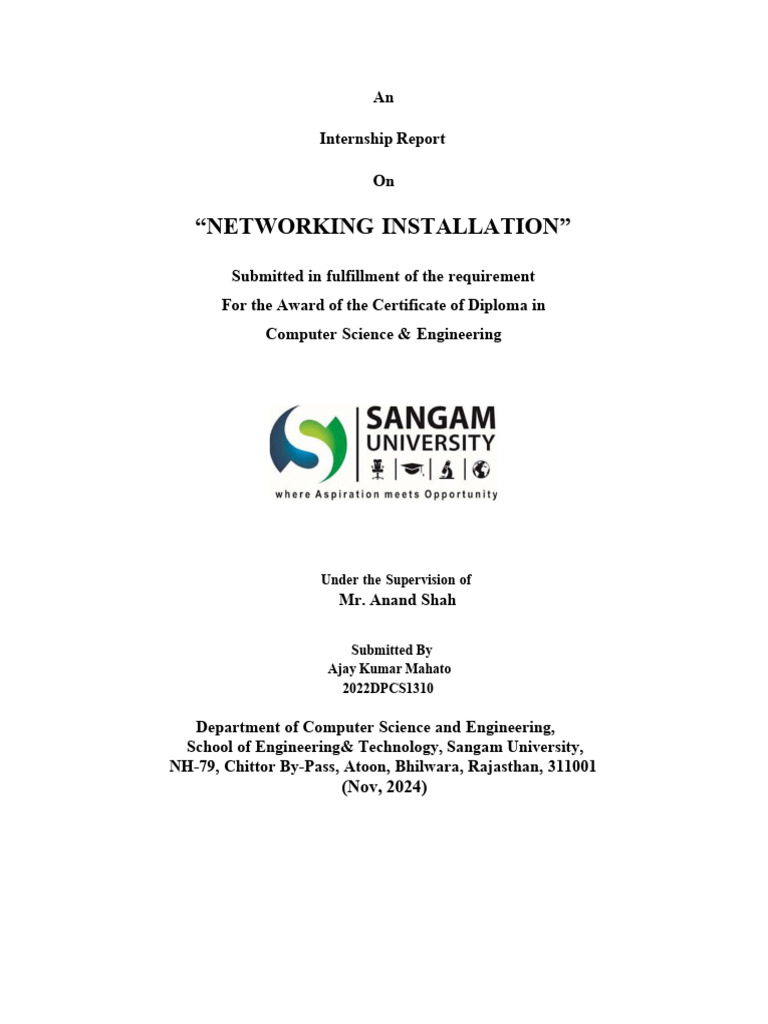 Ajay report | PDF | Computer Network | Computing