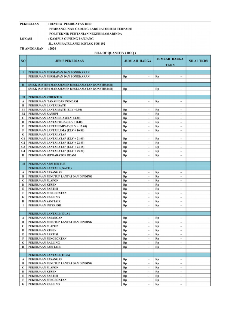 BOQ+KOSONG+BARU+HB+FIX+kunci-1-2 | PDF