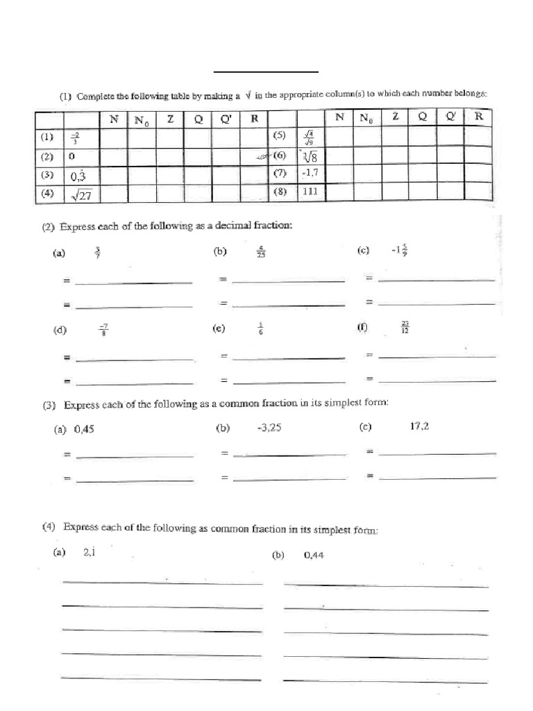Rational Numbers & Number Line | PDF