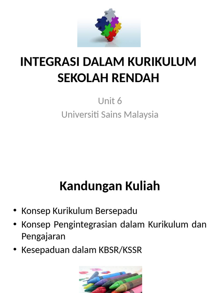 Integrasi Dalam Kurikulum (k6) | PDF
