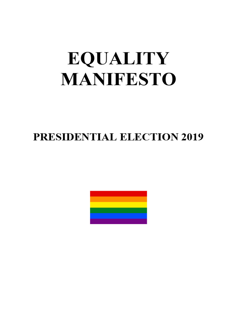 Equality Manifesto For Presidential Elections 2019 | PDF | LGBTQIA+ ...