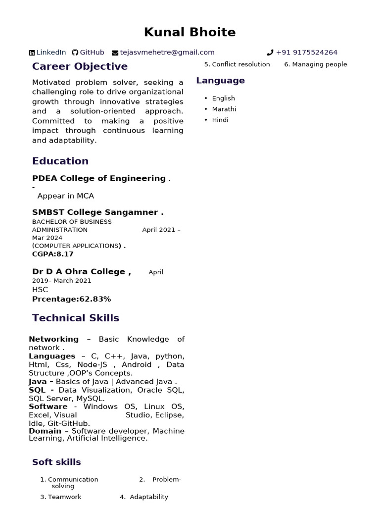 Kunal Bhoite | PDF | My Sql | Java (Programming Language) Kunal Bhoite | PDF | My Sql | Java (Programming Language)