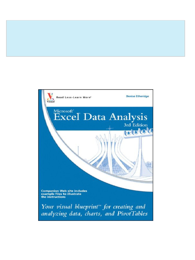 Get Excel Data Analysis Your visual blueprint for creating and ... Get Excel Data Analysis Your visual blueprint for creating and ...