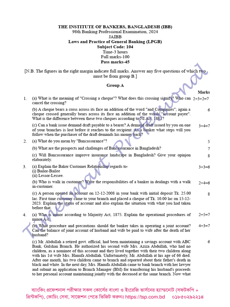 Laws and Practice of General Banking LPGB | PDF