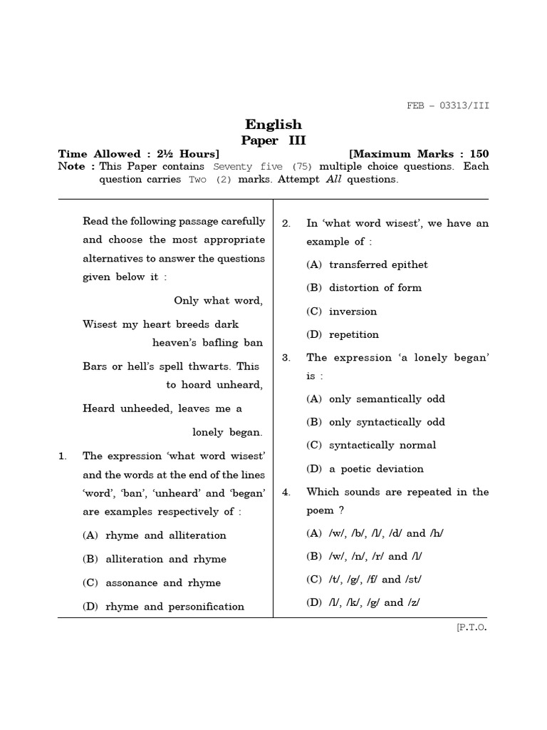 17feb Eng Hguj Lish Piii | PDF | Deconstruction | William Wordsworth