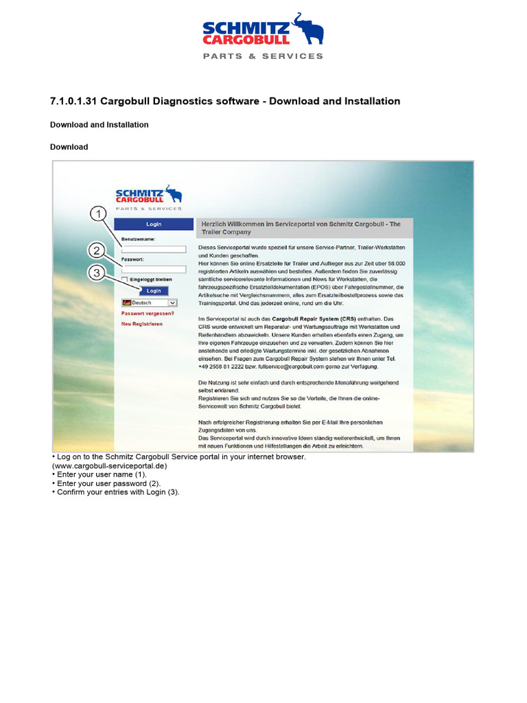 7.1.0.1.31 Cargobull Diagnostics Software - Download and Installation - EN | PDF | Software ...