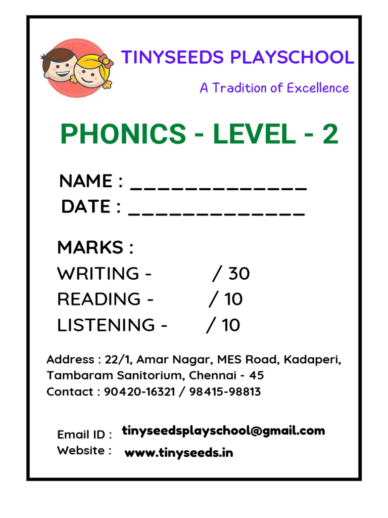 TSP Phonics Test 2 | PDF