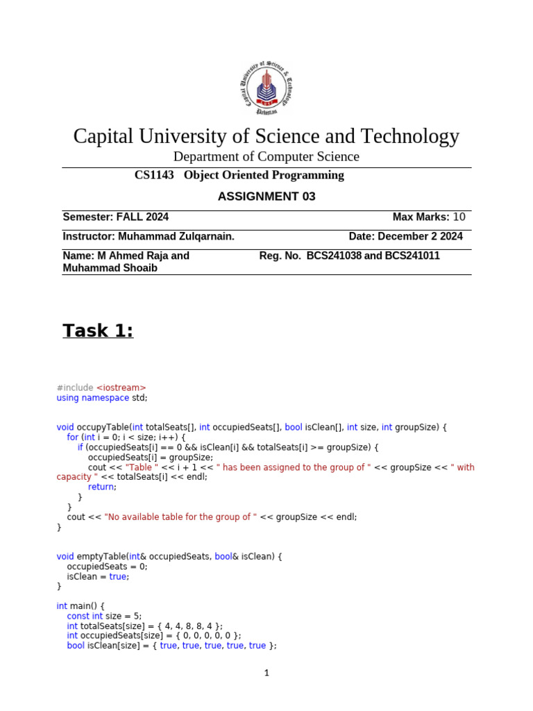 Bcs241038_M Ahmed Raja_Assignment 3 | PDF | Namespace | Computing