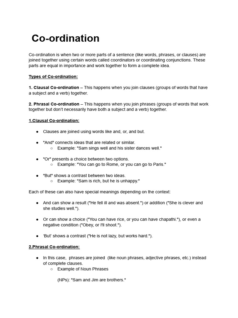 Coordination 2 | PDF