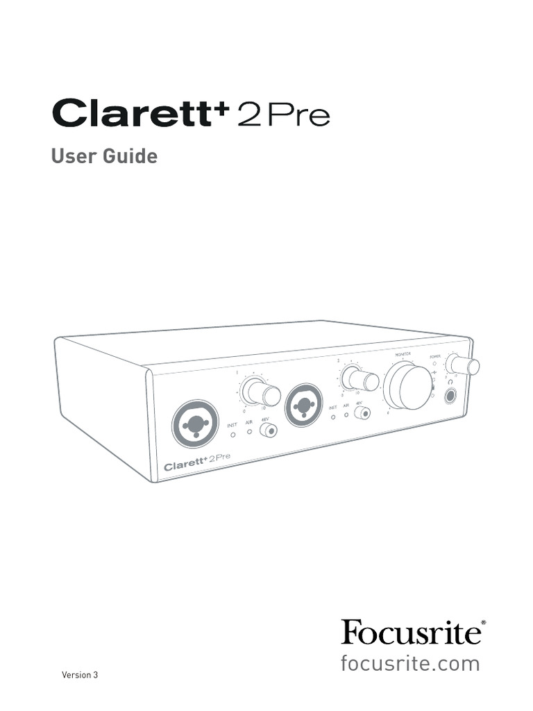 Clarett+ 2 Pre User Guide V3 - en | PDF | Electronics | Electrical ...