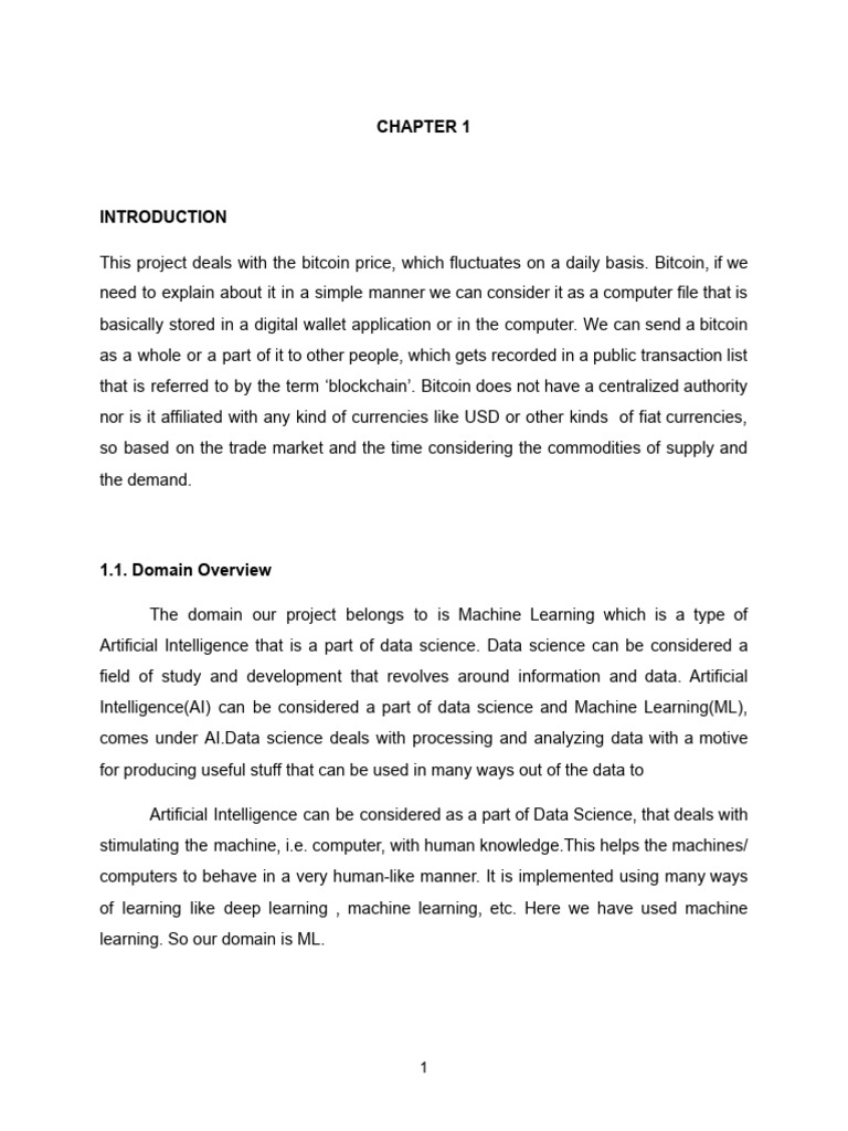 Documantation Of Bitcoin Price Prediction Final PDF Regression
