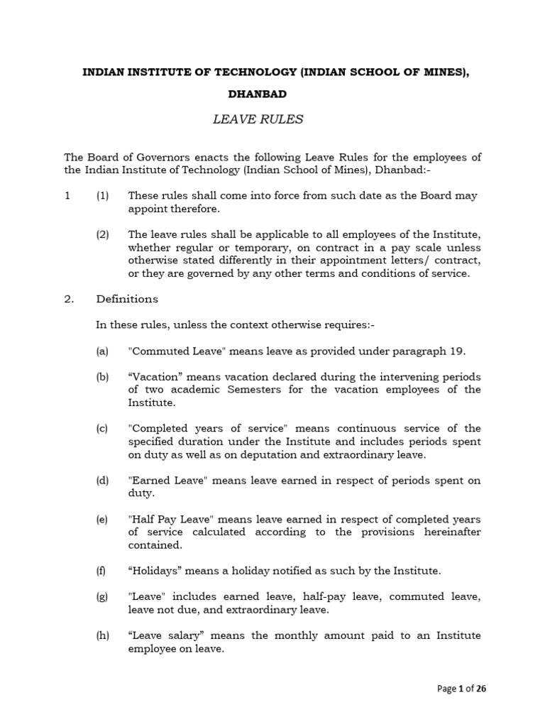 Leave Rules | PDF | Parental Leave | Salary