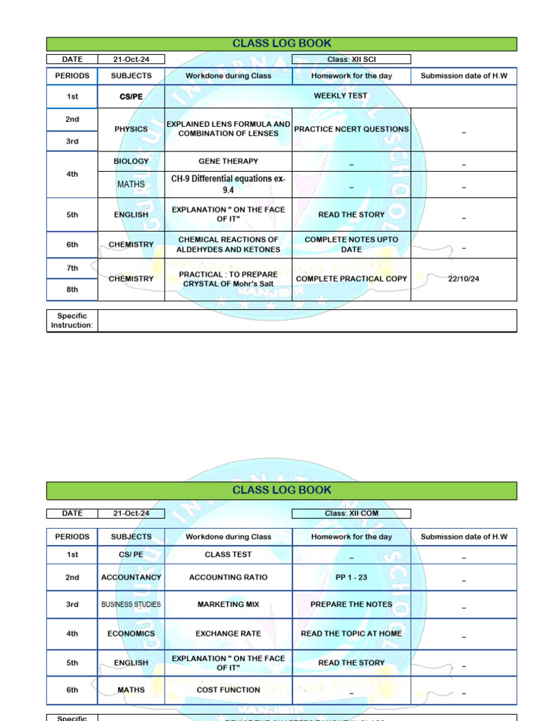 Log Book | PDF | Chemistry
