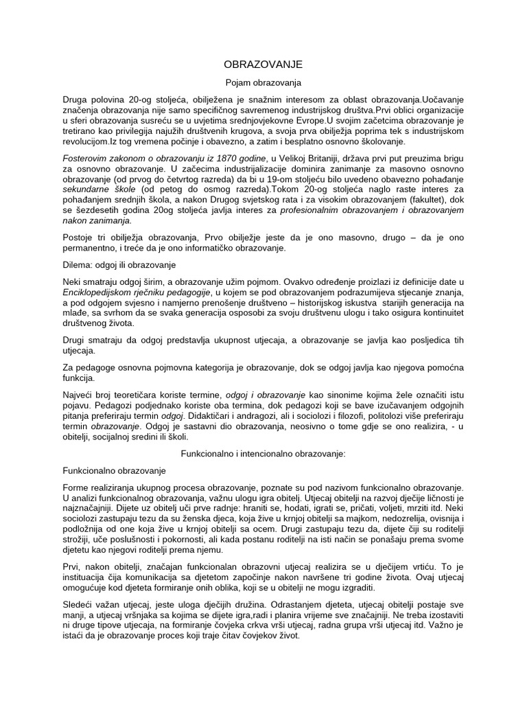 OBRAZOVANJE | PDF