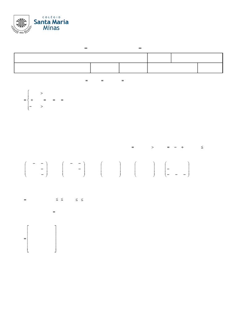 Questões de Matrizes para 2ª Série EM | PDF | Matriz (Matemática ...