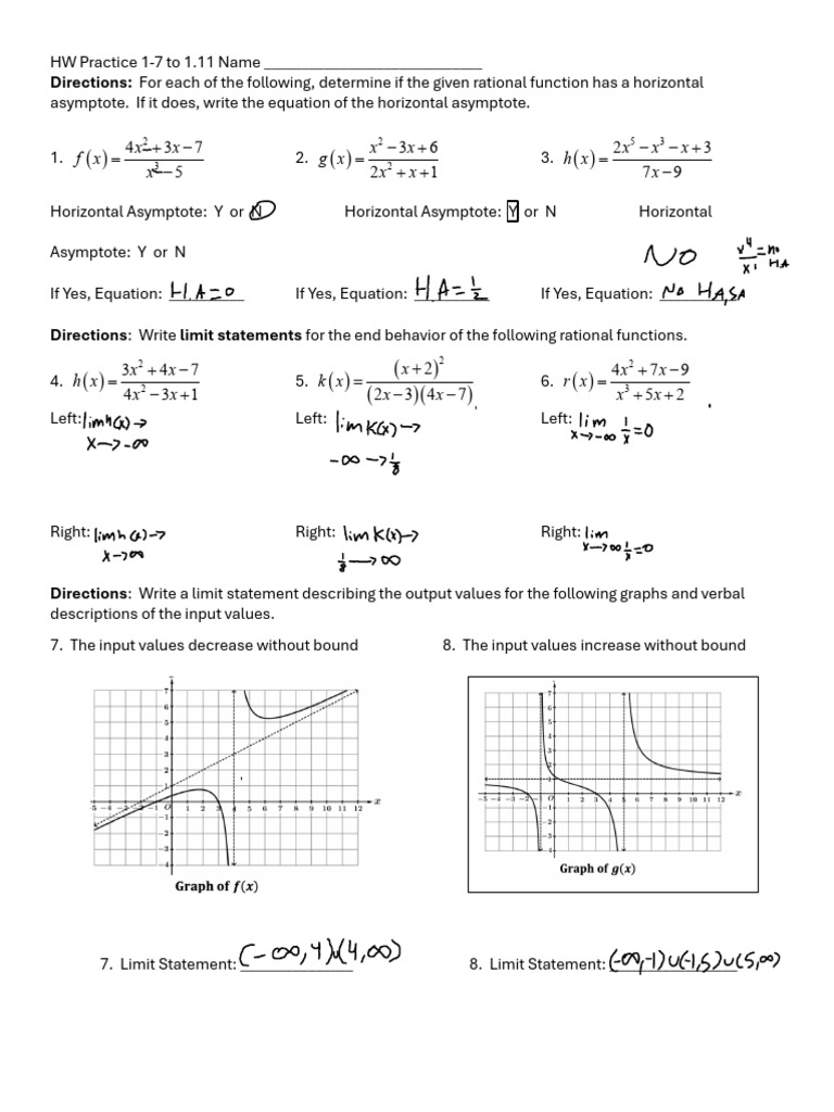 HW Practice 1.7 To 1.11 | PDF | Asymptote | Discrete Mathematics