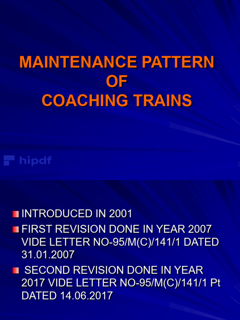 Maintenance Pattern of Coaching Stocks - 0 | PDF | Train Station | Train