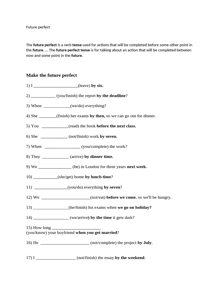Future Perfect | PDF