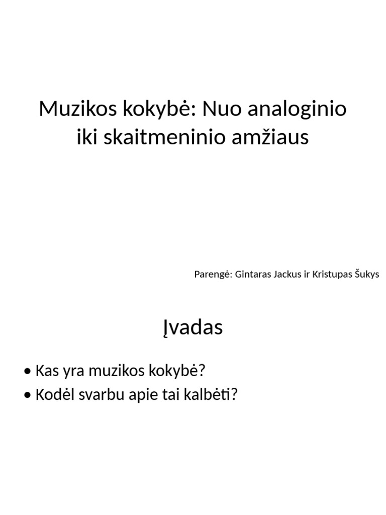 Muzikos Kokybe v2 | PDF