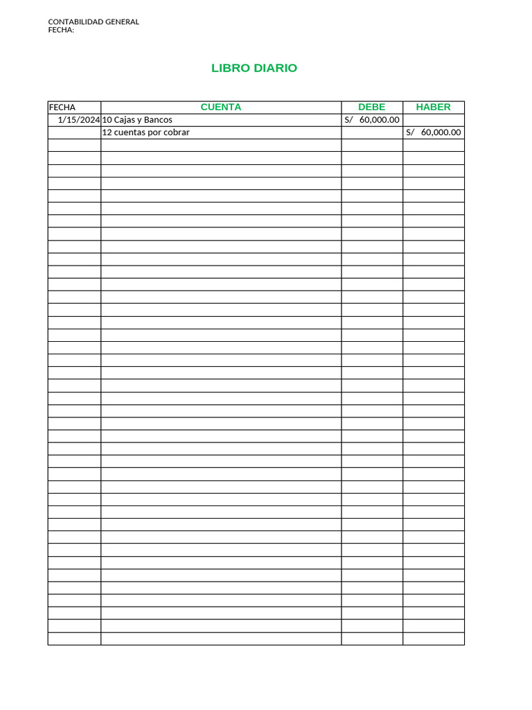 Contabilidad General: Libro Diario y Mayor | PDF