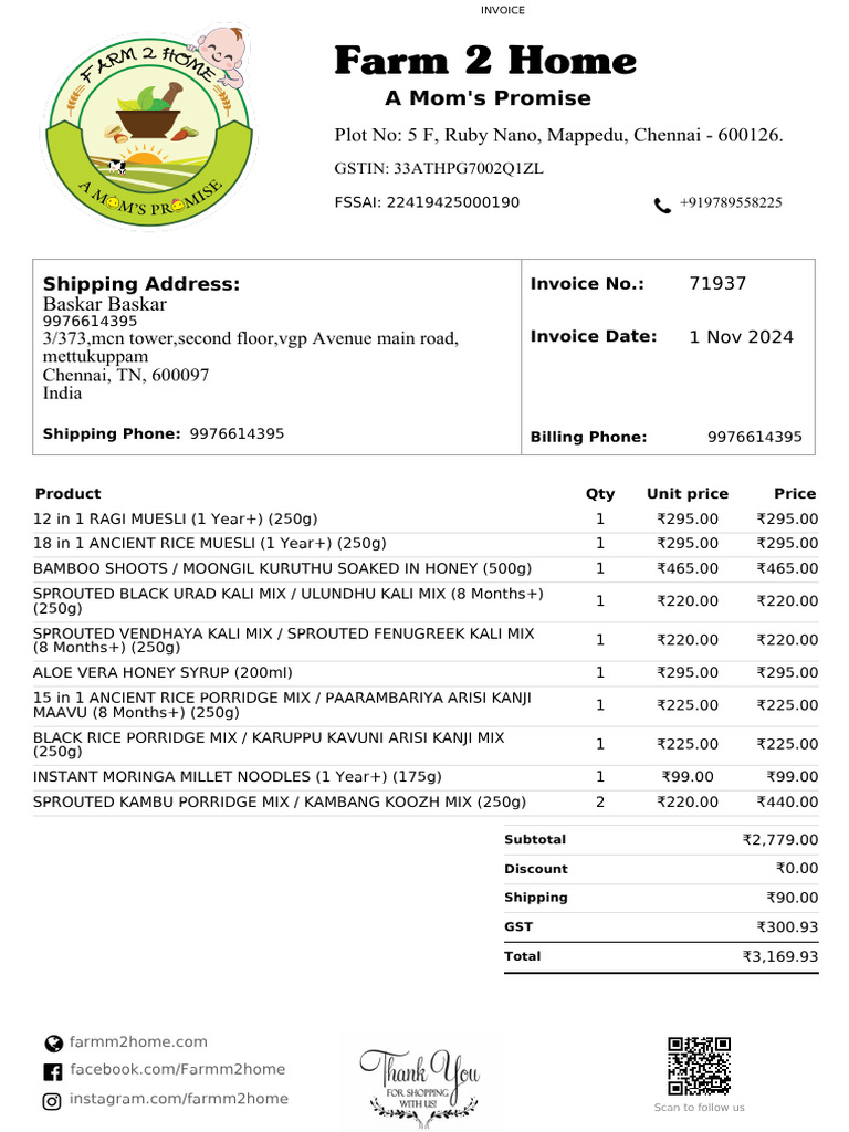 Invoice 71937 | PDF | Crops | Foods