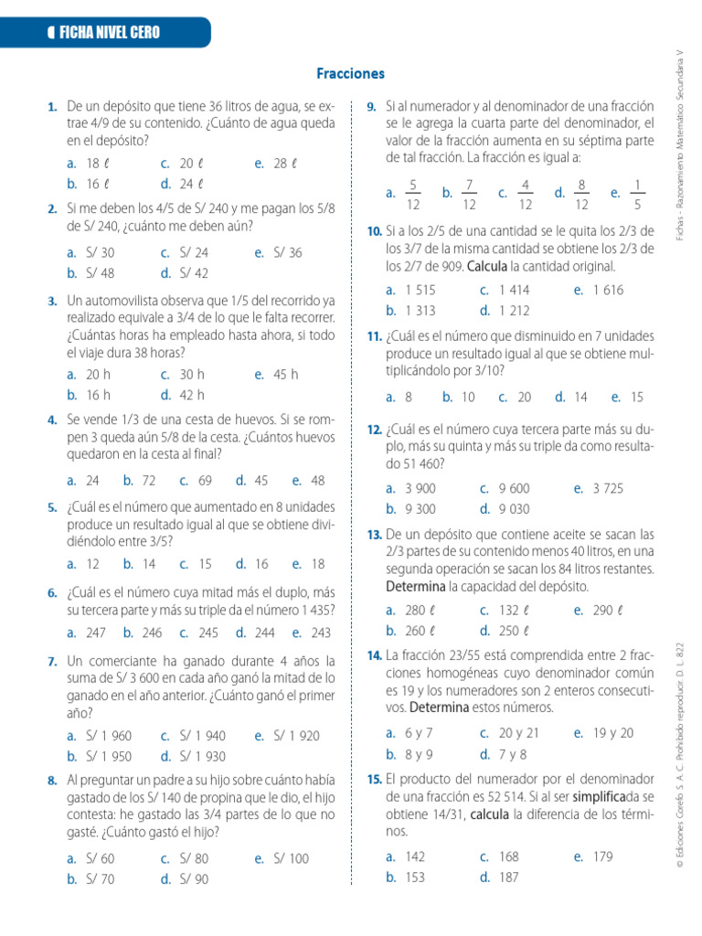 F0 - Fracciones | PDF | Aritmética