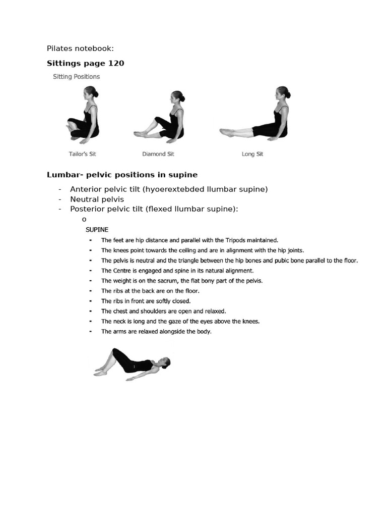 Pilates Notebook | PDF | Anatomical Terms Of Motion | Pelvis