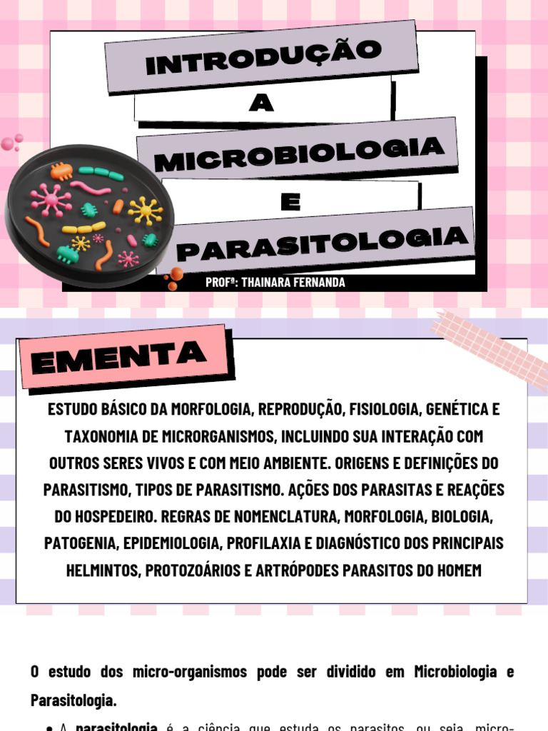 Introdução A Microbiologia e Parasitologia | PDF | Microrganismo ...