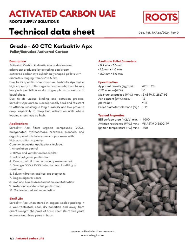Activated Carbon Karbaktiv Apx UAE | PDF | Adsorption | Materials