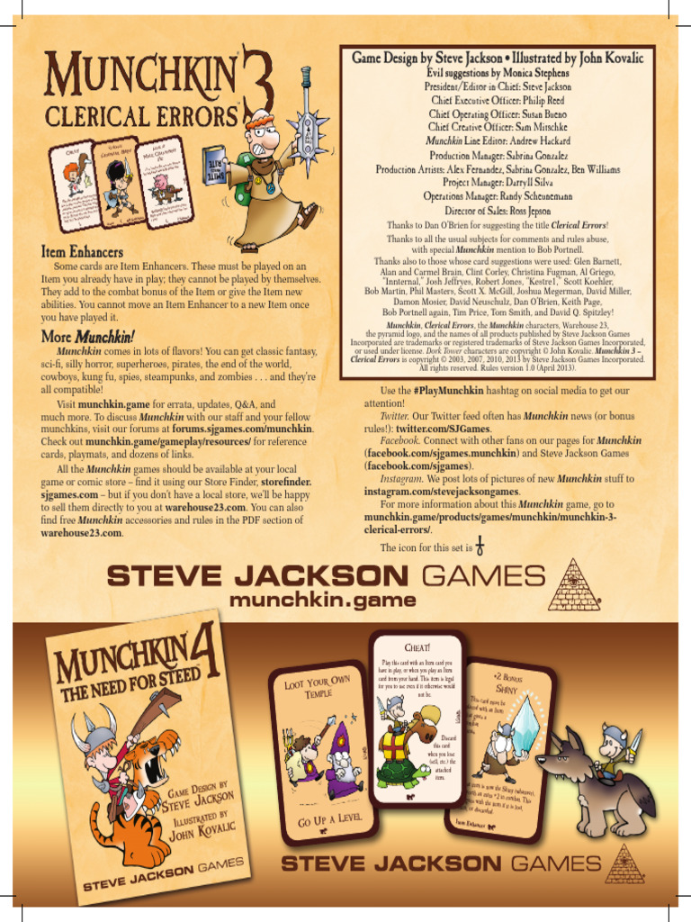 Munchkin 3 Rules 23p | PDF