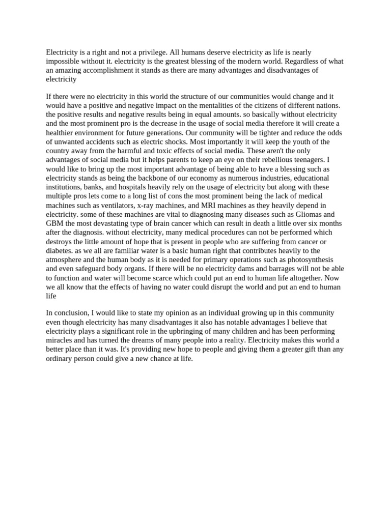 Life Without Electricity | PDF | Electricity | Clinical Medicine