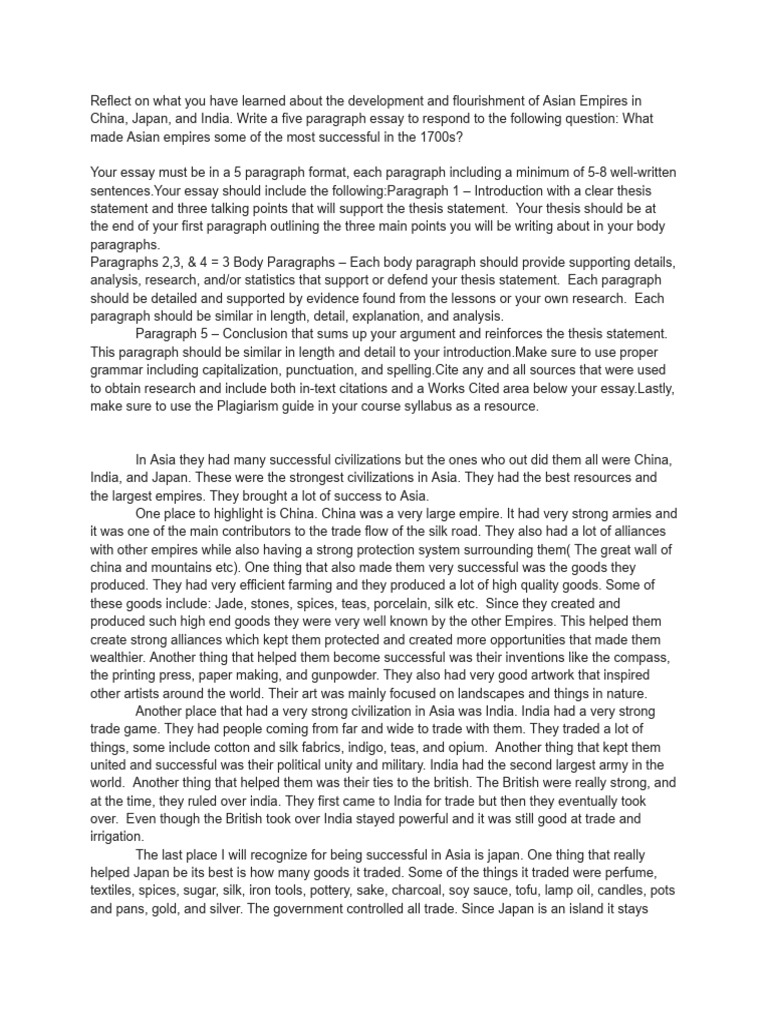 Asia | PDF | Essays | Paragraph